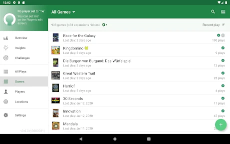 Aplicativo Board Game Stats - Reviewed