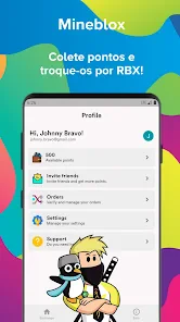 Aplicativo Mineblox - Obter RBX - Reviewed